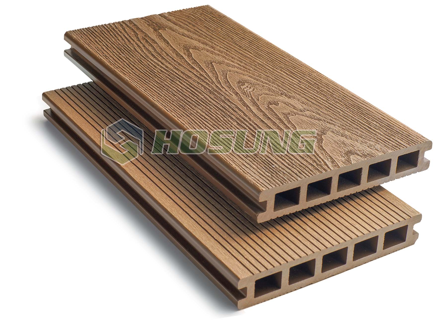 Hosung®- FW148K25A-Wave Texture Teak - HOSUNG WPC Composite