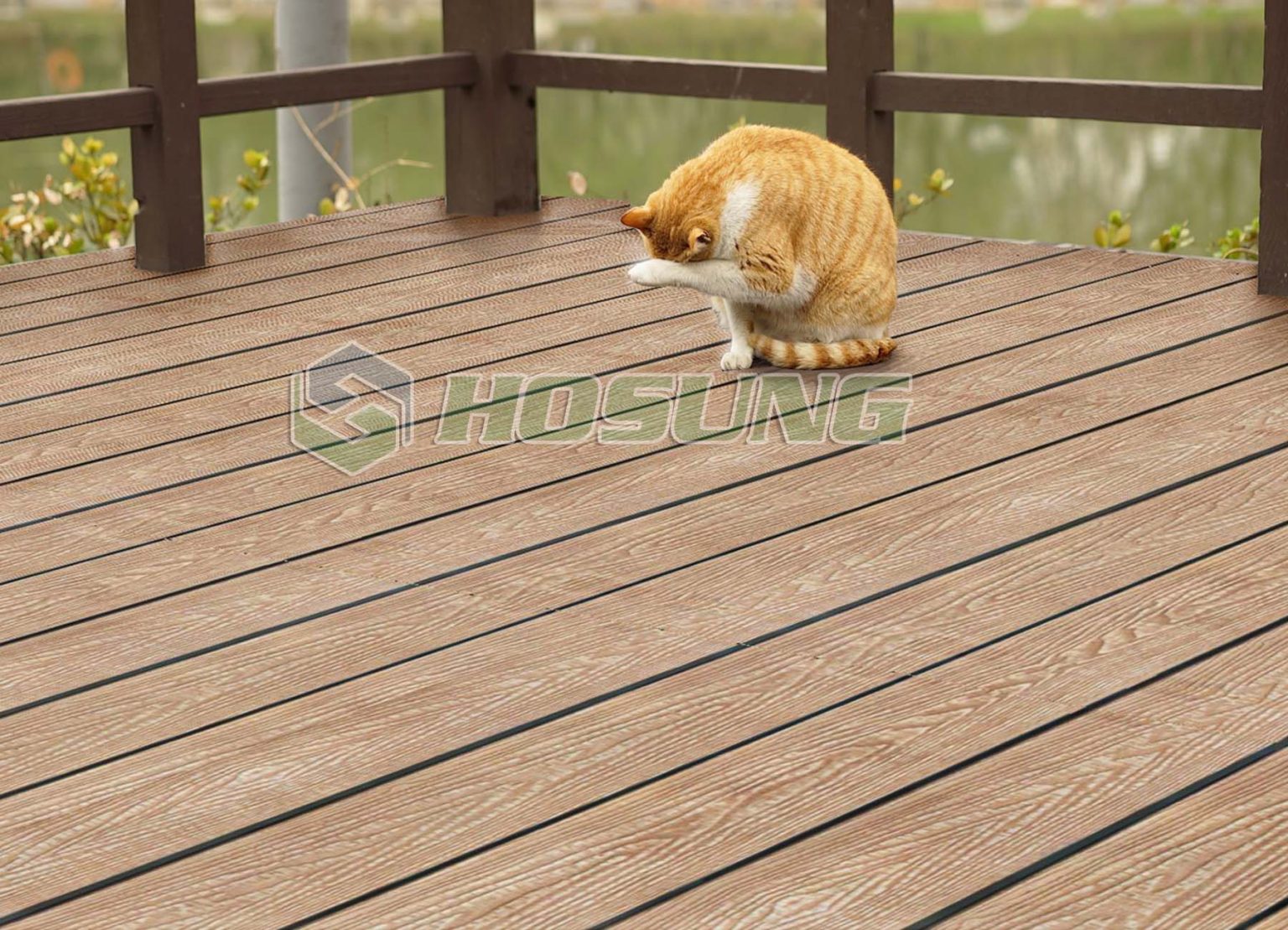 Hosung®- FW148K25D-Peak Texture Teak - HOSUNG WPC Composite